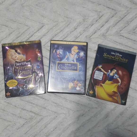 Media | 3 Disney Princess Dvds Movie Lot Cinderella | Poshmark